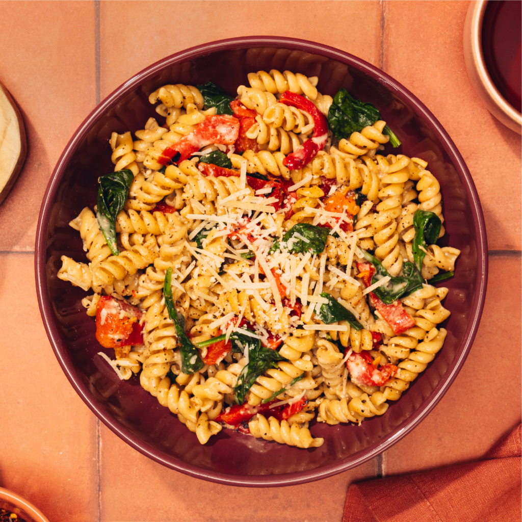 Roasted Red Pepper Rotini Caesar | Ronzoni Pasta®