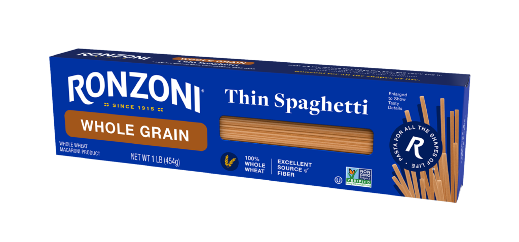 Whole Grain Thin Spaghetti | Ronzoni® – 100% Whole Wheat